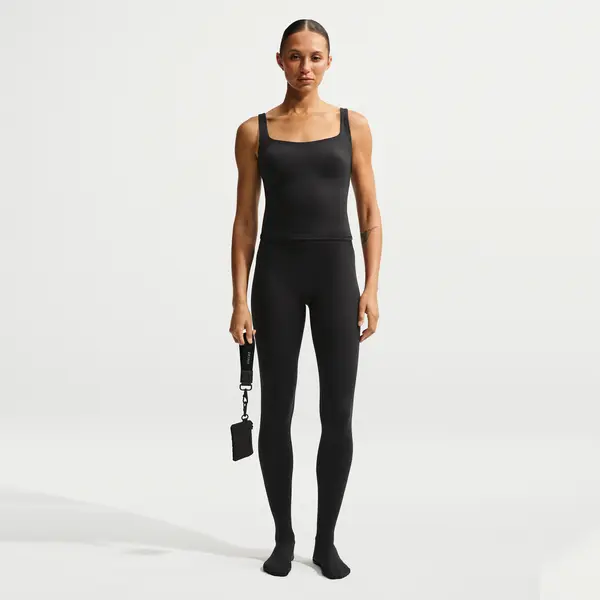 Nike Skims Matte High-waisted Footsie Grip Leggings - Black