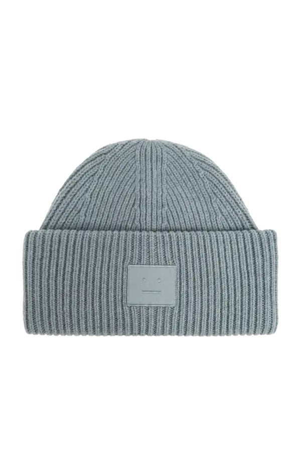 Acne Studios Wool Beanie With Logo - Blue