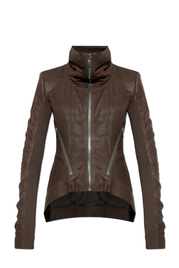 Rick Owens Naska' Leather Jacket - Brown