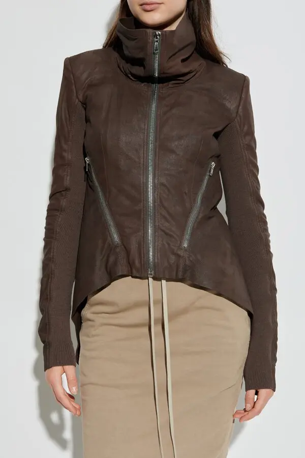 Rick Owens Naska' Leather Jacket - Brown