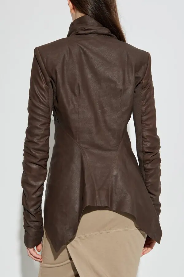 Rick Owens Naska' Leather Jacket - Brown