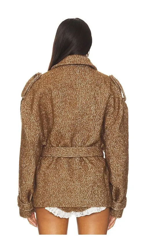 YUHAN WANG Herringbone Wool Blend Coat