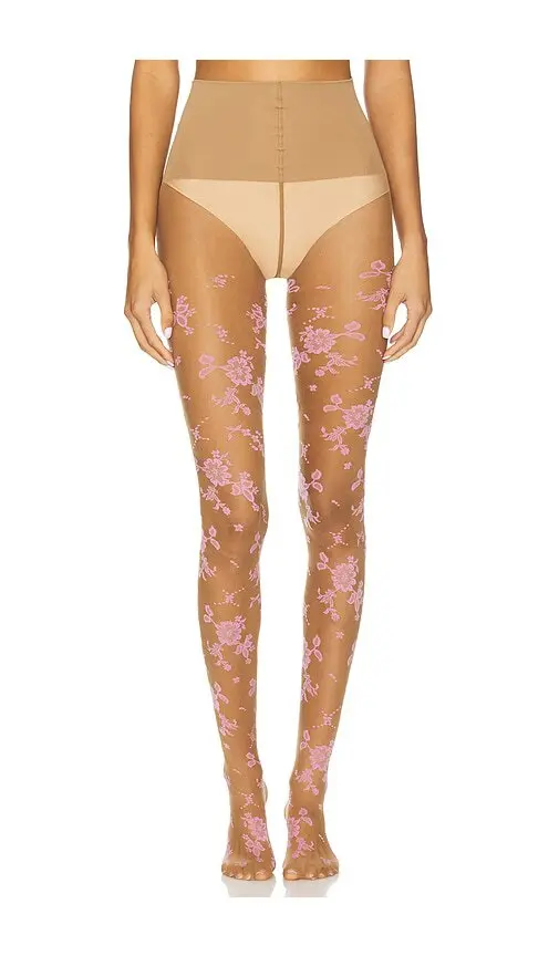 Free People Flocked Floral Tights