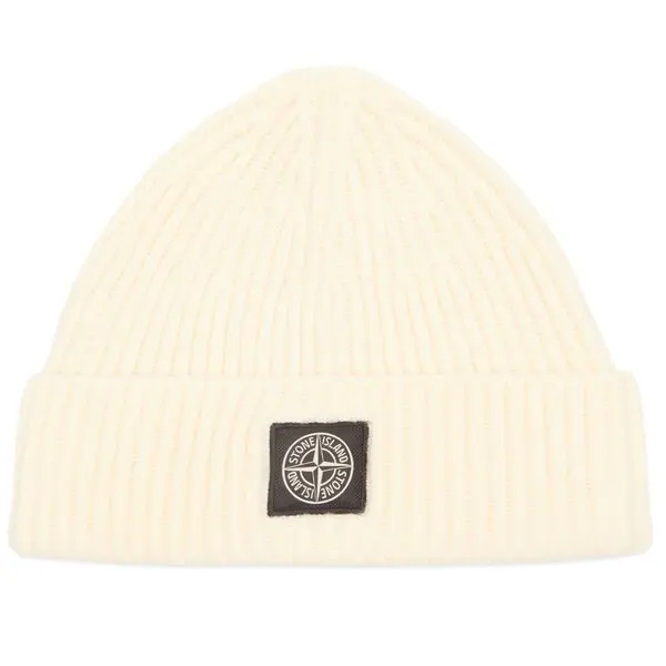 Stone Island Full Rib Rws Wool Beanie - Ivory