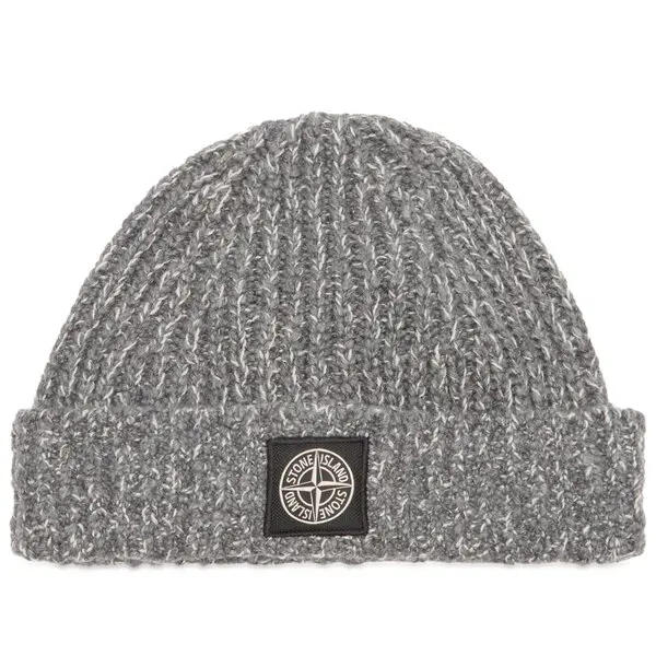 Stone Island Mouline Wool Beanie - Grey
