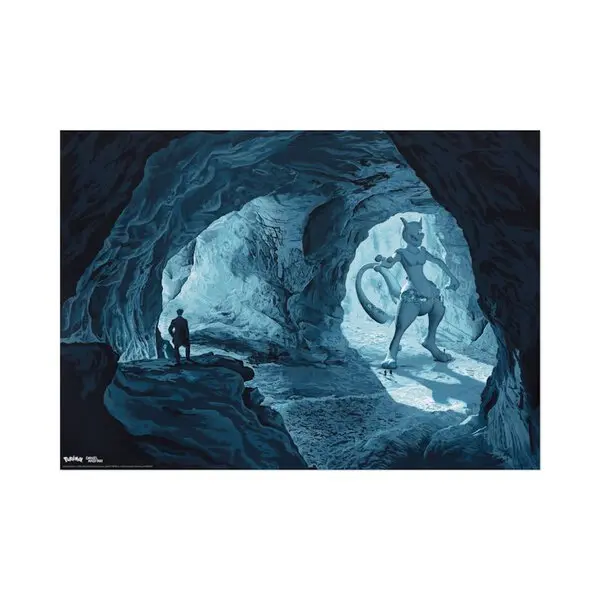 DANIEL ARSHAM X Pokemon Cave Of Mewtwo A2 Poster Blue - Multicolor