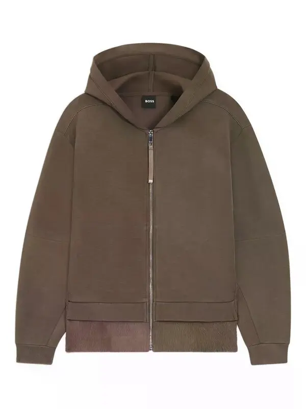 BOSS Fur-panel Zip-up Hoodie