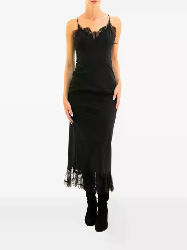 Staud Lace Trim Maxi Dress - Black