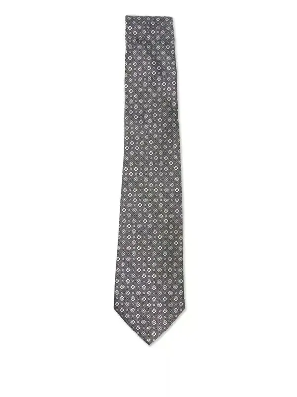 Canali Patterned Necktie - Grey