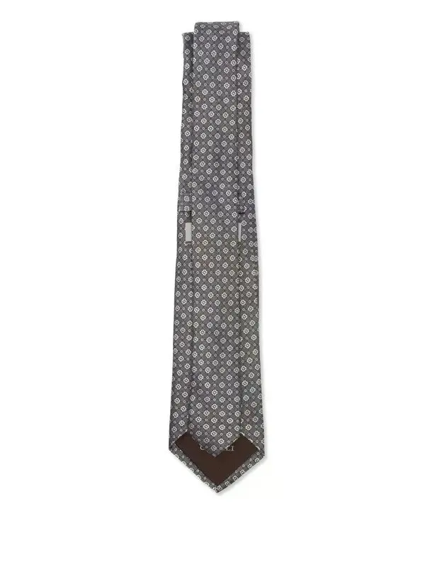 Canali Patterned Necktie - Grey