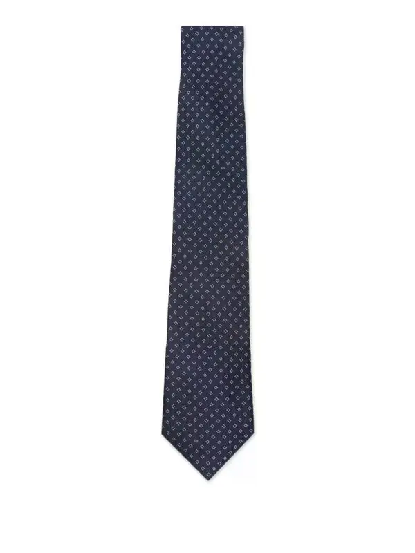Canali Patterned Neck Tie - Blue
