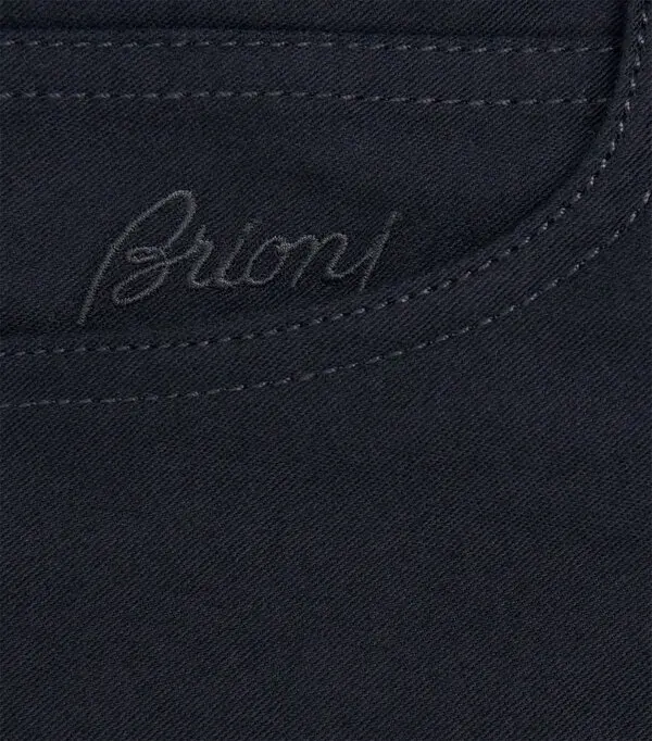 Brioni Embroidered Slim Trousers