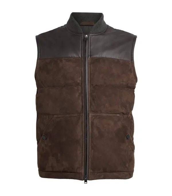 Brioni Suede-nappa Padded Gilet