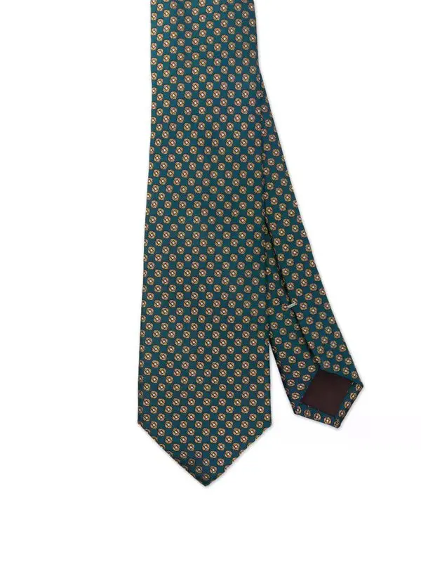 Canali Patterned Neck Tie - Green