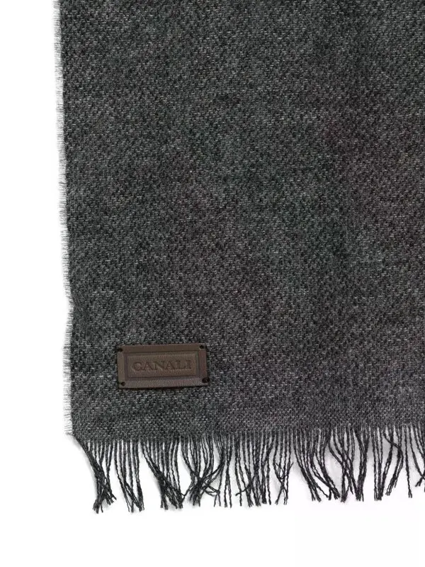 Canali Fringed Scarf - Grey