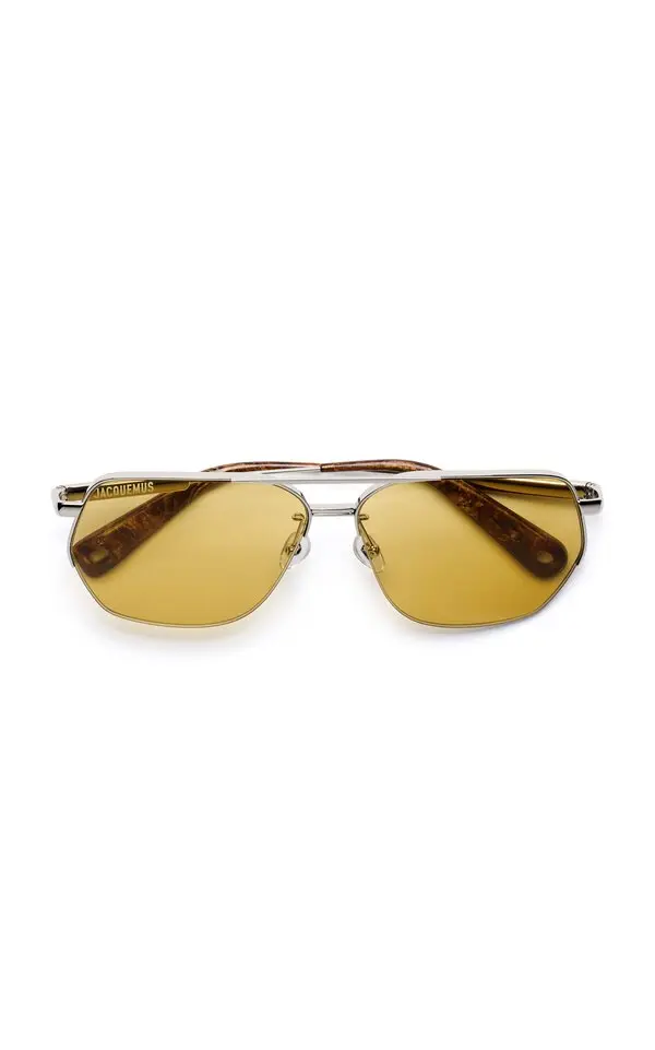 Jacquemus Aviador Metal Sunglasses - Silver