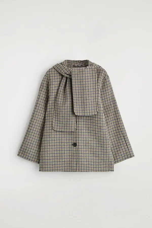 Cos Double-faced Wool Scarf Jacket - Beige