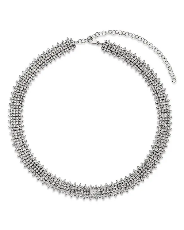 Bloomingdale'S 14k Diamond Choker Necklace 15.0 Tcw - White Gold