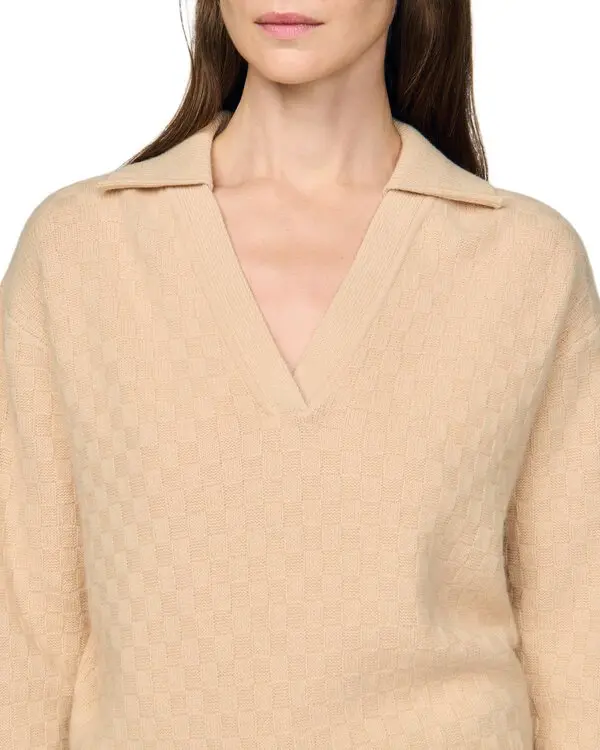 Sandro Numae Collared Sweater - Beige