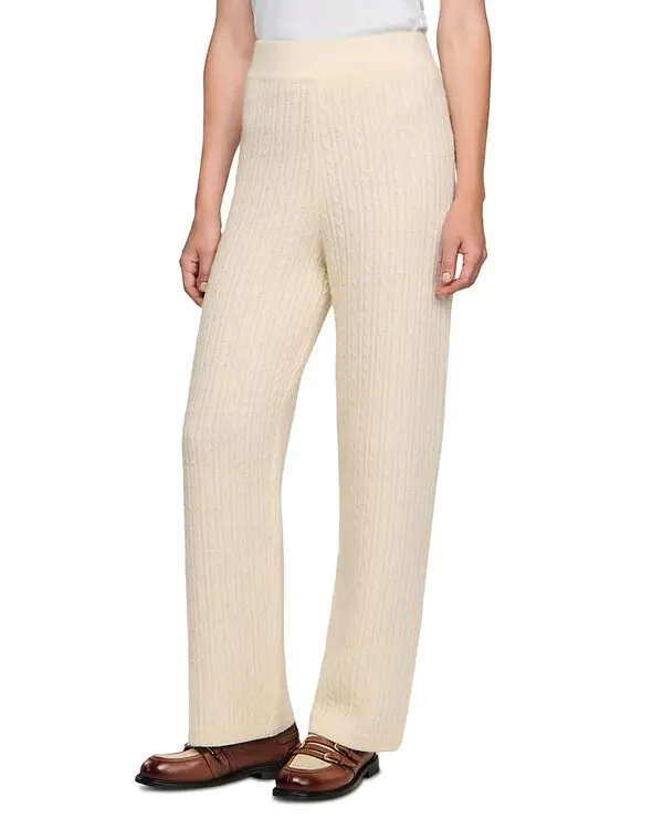 Sandro Valaud Cable Knit Pants - Ecru