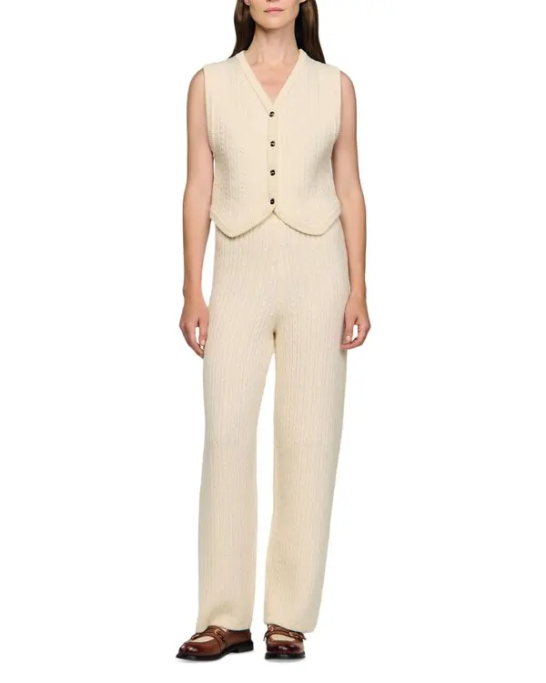 Sandro Valaud Cable Knit Pants - Ecru