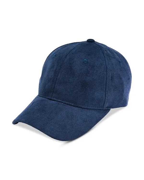 Aqua Faux Suede Baseball Cap - Navy