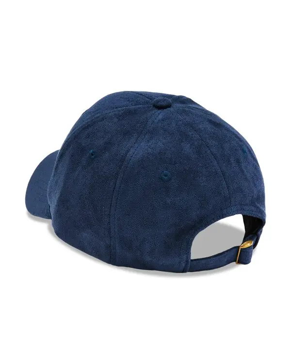 Aqua Faux Suede Baseball Cap - Navy