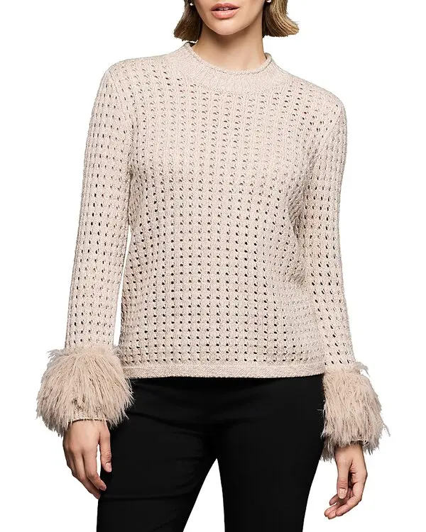 NIC+ZOE Party Cuff Pointelle Sweater