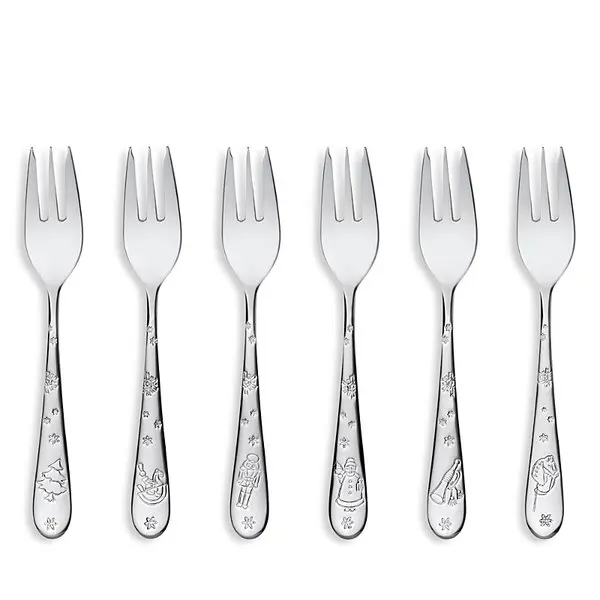 VILLEROY & BOCH Toy's Delight Cake Forks, Set Of 6 - Silver