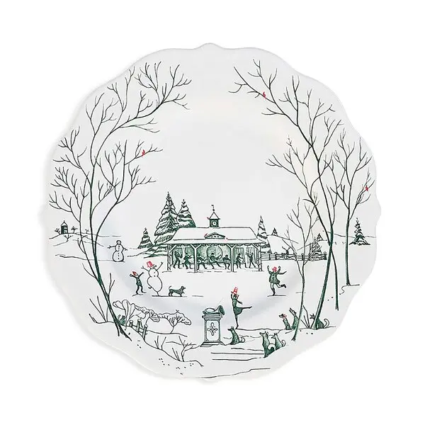 JULISKA Country Estate Winter Frolic Dessert Salad Plate - Evergreen