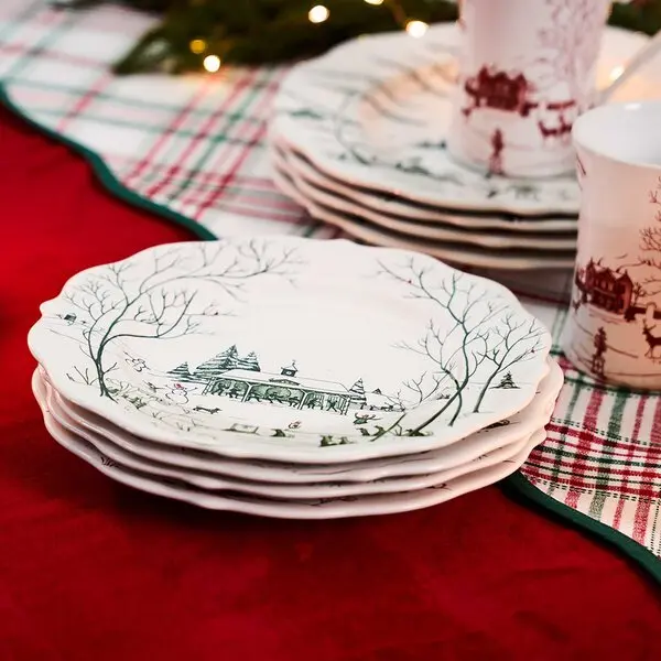 JULISKA Country Estate Winter Frolic Dessert Salad Plate - Evergreen