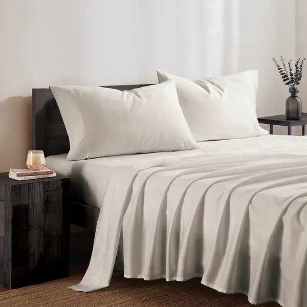 Dkny 425 Thread Count Cotton Sateen Sheet Set, Queen - Moon Beam