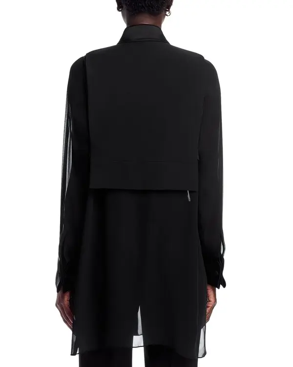 Lafayette 148 New York Pleated Vest Blouse