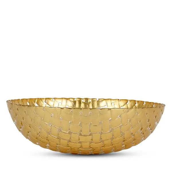 VIETRI Rufolo Glass Basketweave Small Serving Bowl - Gold