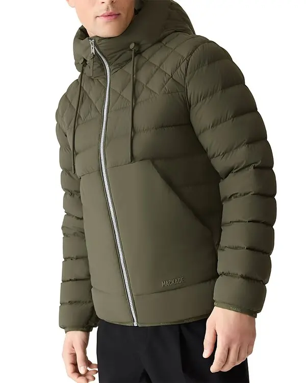 Mackage Bergen Quilted Hooded Down Jacket - Light Military
