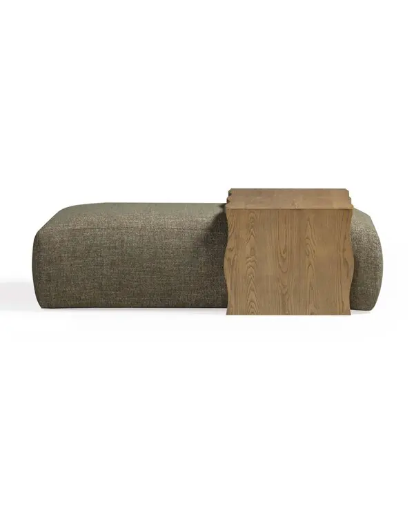 TOV FURNITURE Spencer Performance Basketweave Ottoman With Bridge Table