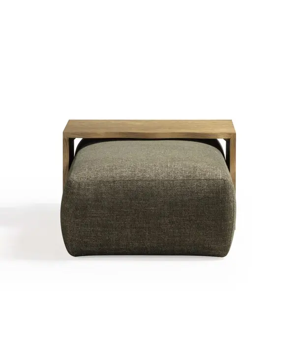 TOV FURNITURE Spencer Performance Basketweave Ottoman With Bridge Table