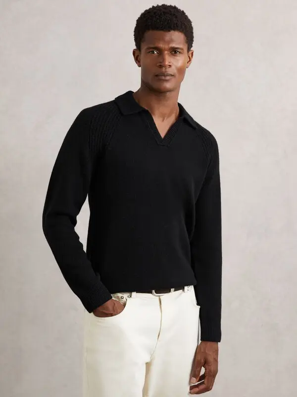 REISS Banbury Wool-cashmere Open-collar Jumper