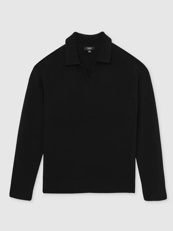 REISS Banbury Wool-cashmere Open-collar Jumper