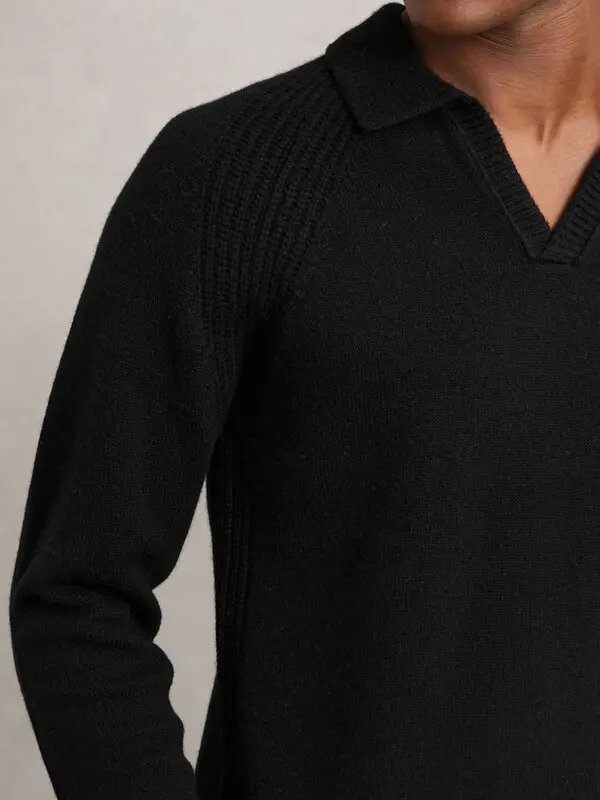 REISS Banbury Wool-cashmere Open-collar Jumper