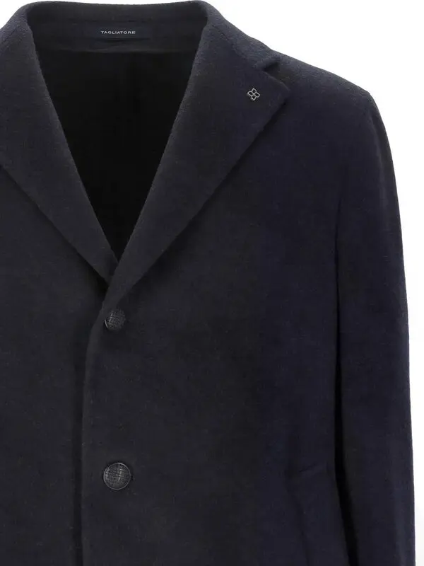 Tagliatore Button-fastening Cashmere Coat - Blue