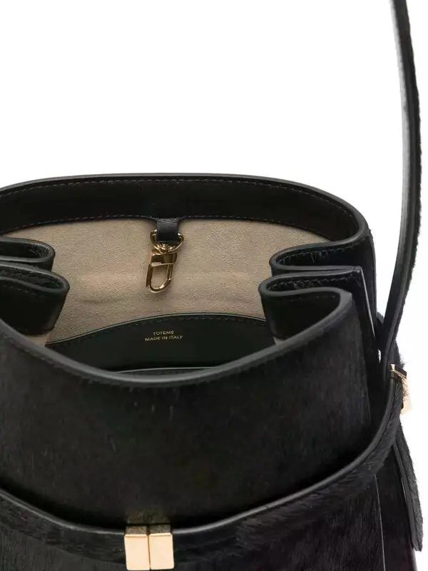 TOTEME Leather Bucket Bag - Black