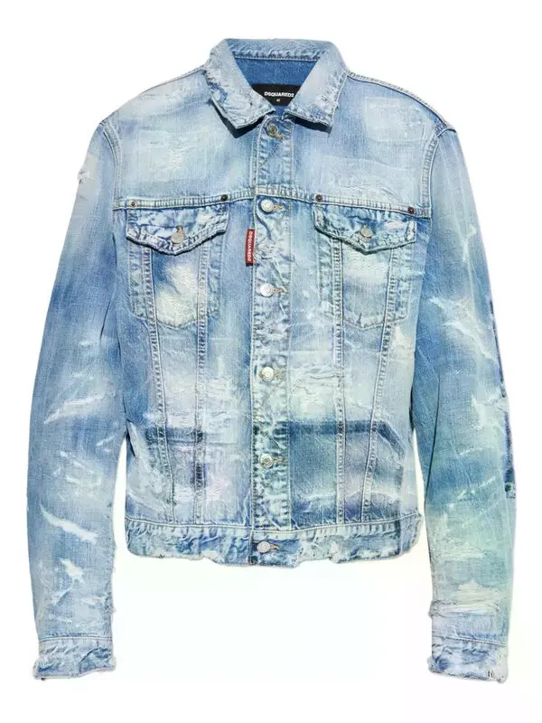 Dsquared2 Distressed Denim Jacket - Blue
