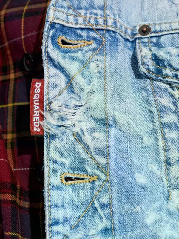 Dsquared2 Distressed Denim Jacket - Blue