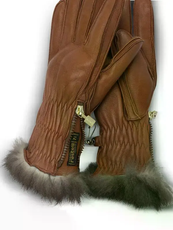 RESTELLI Leather Gloves - Brown