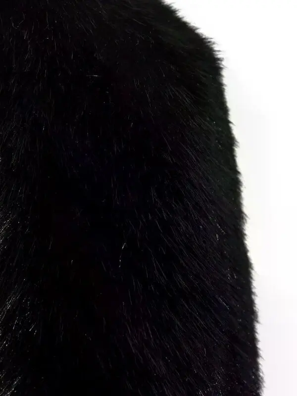 STAND STUDIO Faux Fur Zip-up Jacket - Black