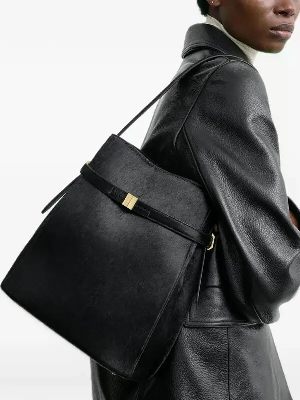 TOTEME Leather Bucket Bag - Black