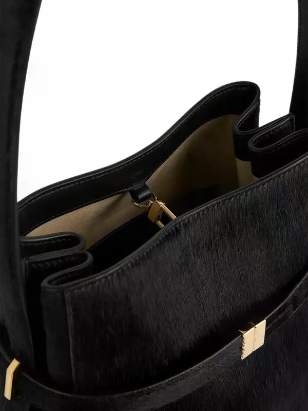 TOTEME Leather Bucket Bag - Black