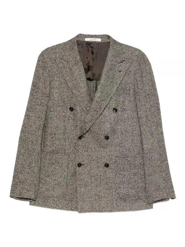 Tagliatore Double-breasted Wool Jacket - Brown