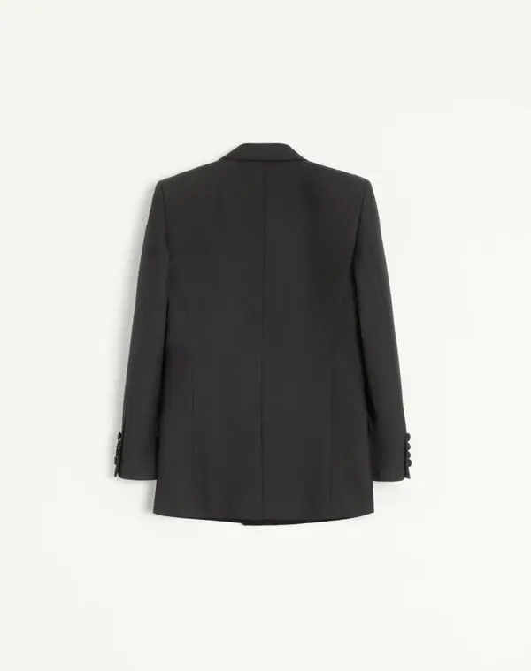 Valentino Garavani Double-breasted Wool Gabardine Jacket - Black